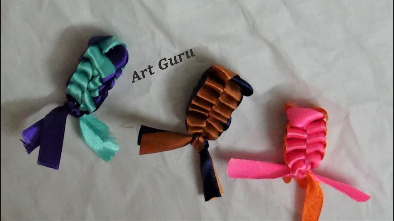 How to make ribbon key chain Art making instructions - YouTube