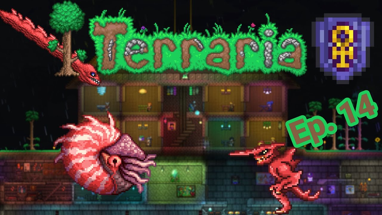 Terraria | Blood Moon Bosses and the Ankh Shield, Ep14 - YouTube
