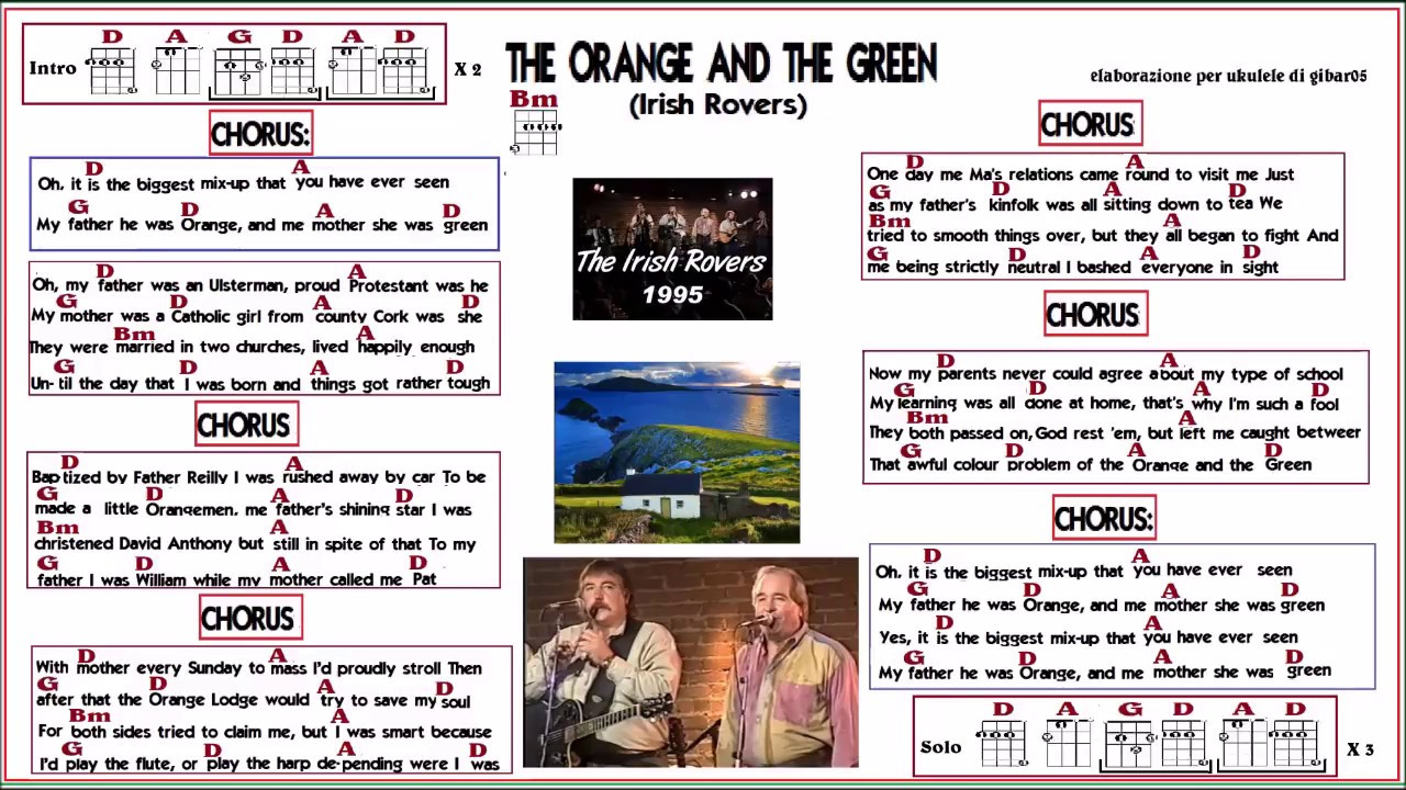 The Orange and Green Irish Rover for ukulele - YouTube
