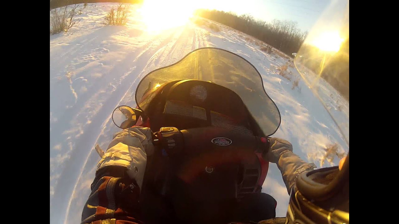 Polaris 440 Snowmobile Ride Pt.1 - YouTube