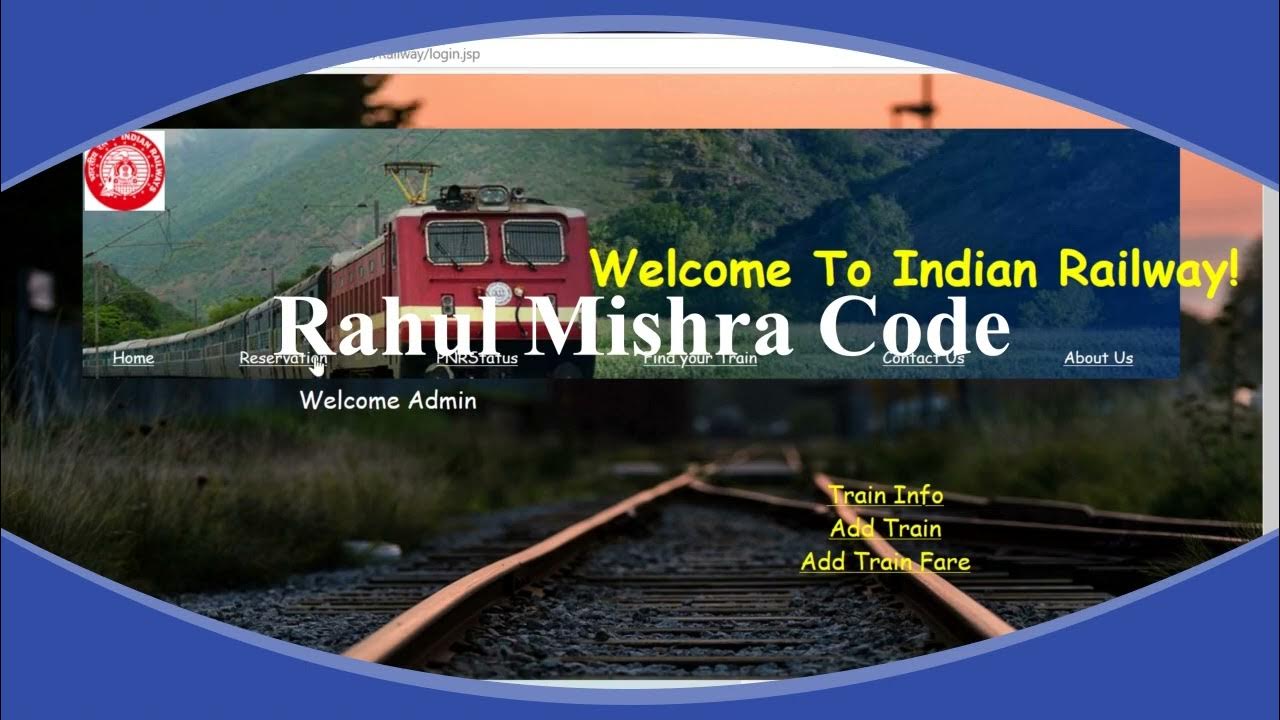 Railway Reservation System Project using java 2025 - YouTube