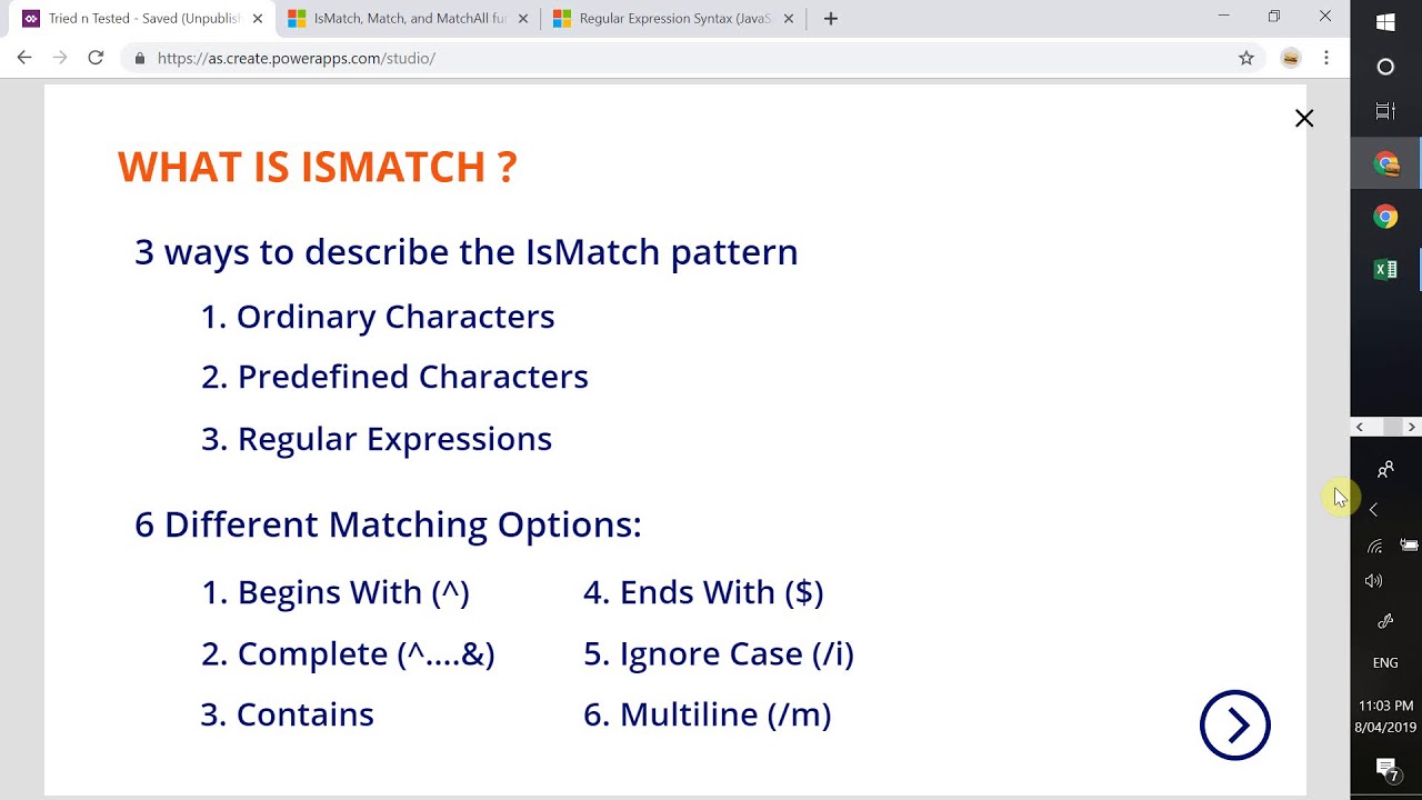 Tried n' Tested: Field Validation Using IsMatch Function - YouTube
