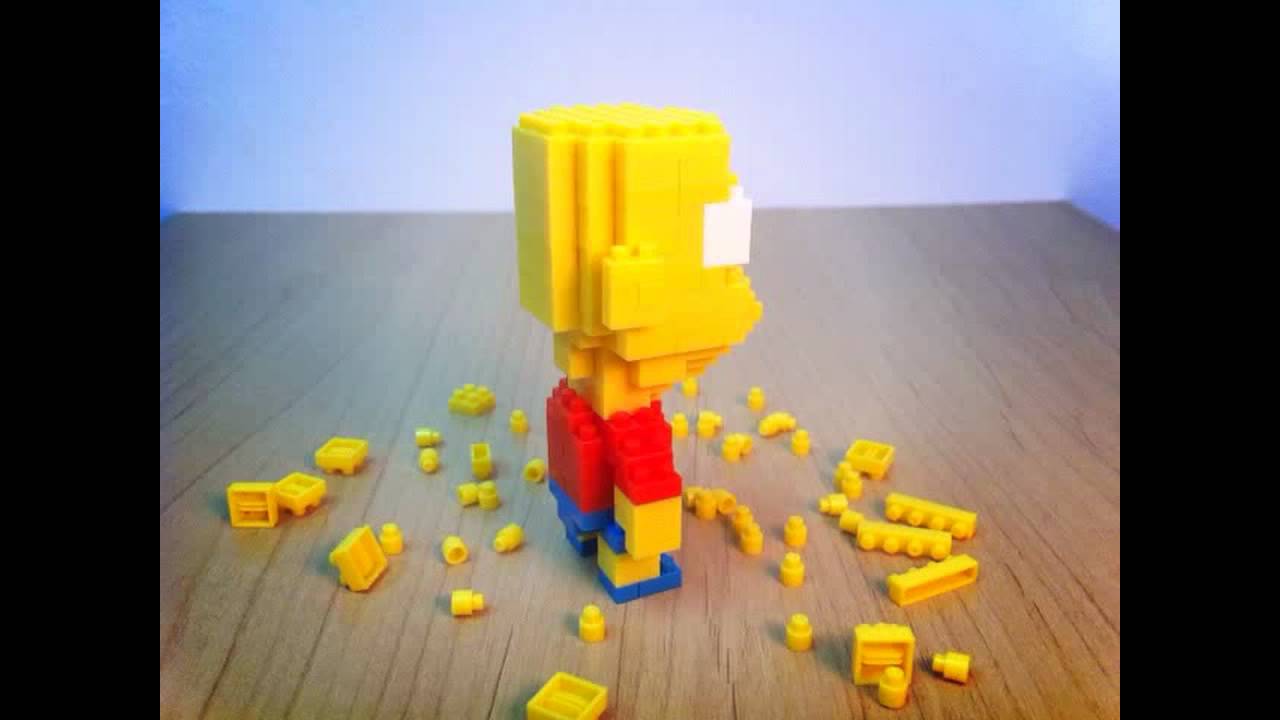 Nanoblock Bart Simpson Build Process - YouTube