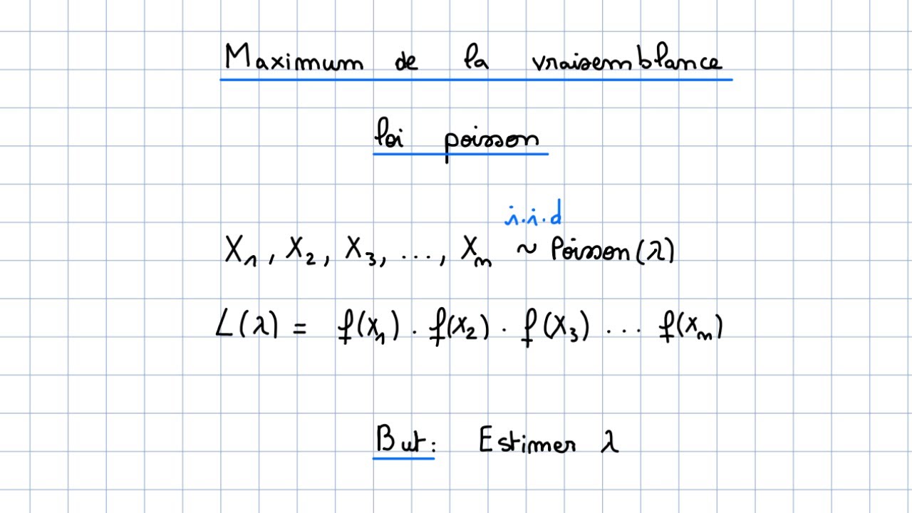 Maximum de vraisemblance (loi de Poisson) - YouTube