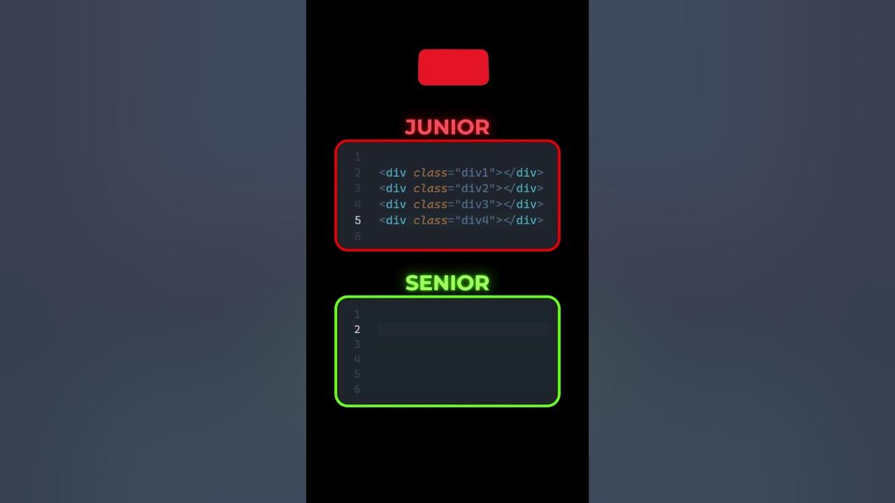HTML code junior vs senior code #trending #html #viral #coding #shorts #programming #preset ...