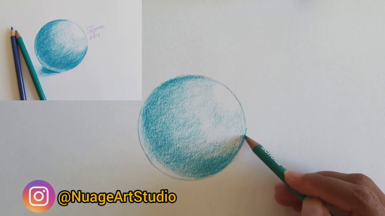 How to create a sphere with coloured pencil (Re-upload) - YouTube