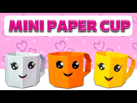 DIY MINI PAPER CUP || Easy origami paper cup || - YouTube