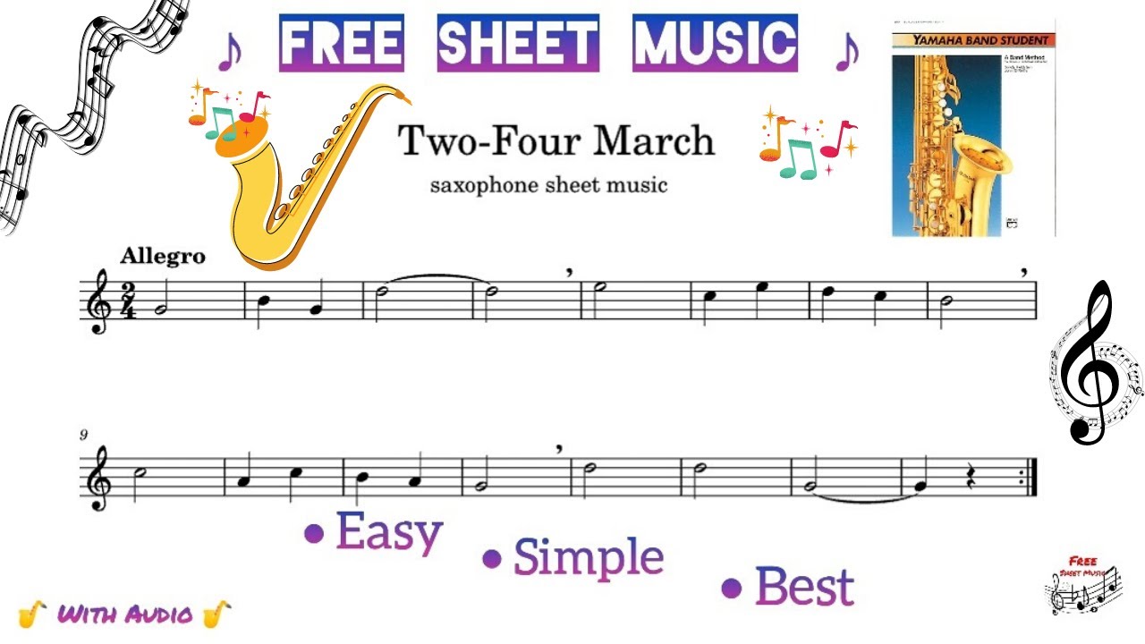Two-four march - saxophone sheet music - YouTube