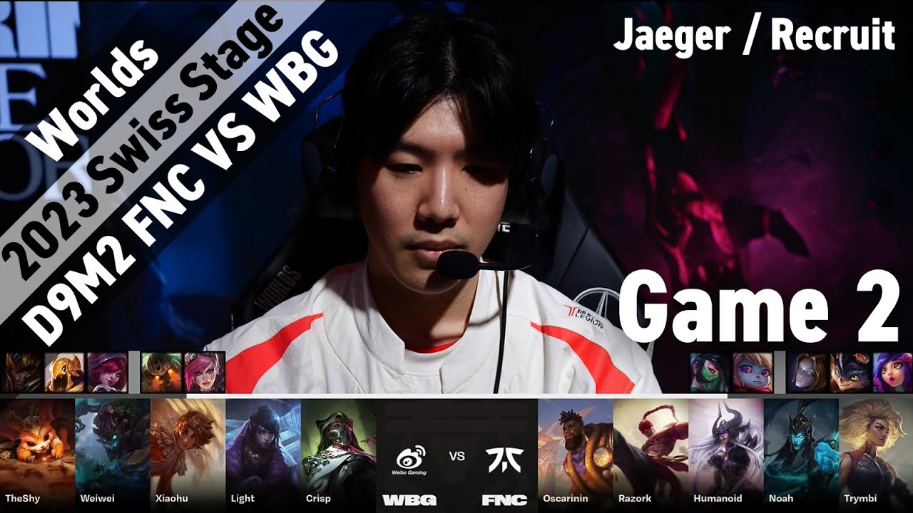WBG(TheShy ナー) VS FNC(Razork リー・シン) Game 2 ハイライト D9M2 - Worlds 2023 Swiss Stage by YAMA - YouTube
