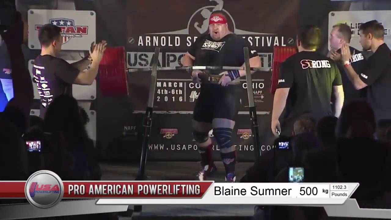 BLAINE SUMNER SQUATED 500kg 1102lbs at Arnold Classic in mars. - YouTube