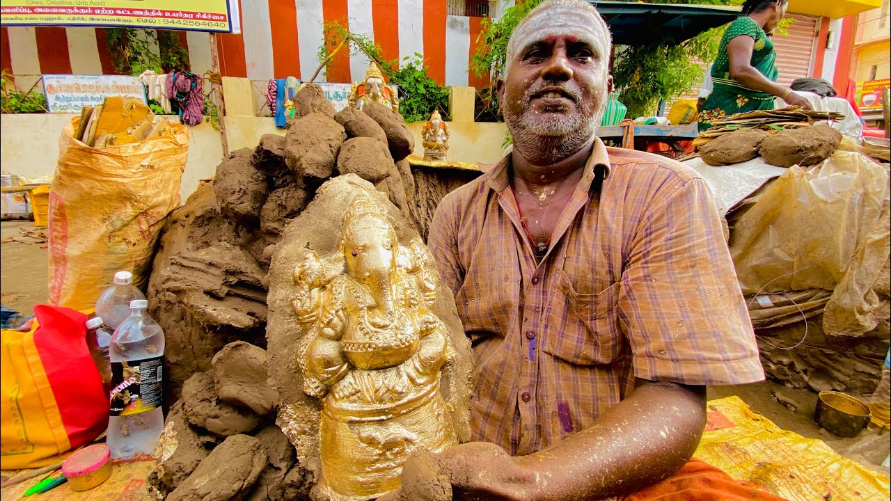 😱Clay Ganesh Idol Making💥 |#ganeshchaturthispecial #festivals #artwork ...