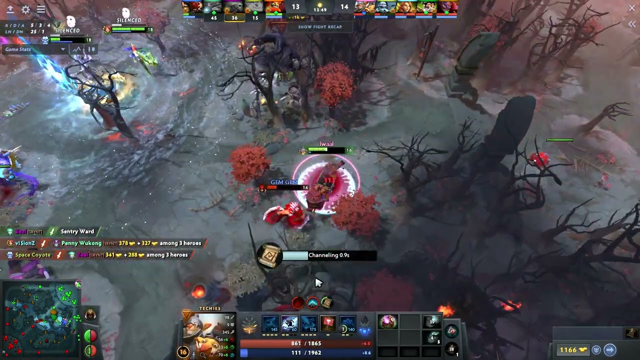Techies escape BloodSeeker's Rupture by teleporting and kill him by ...