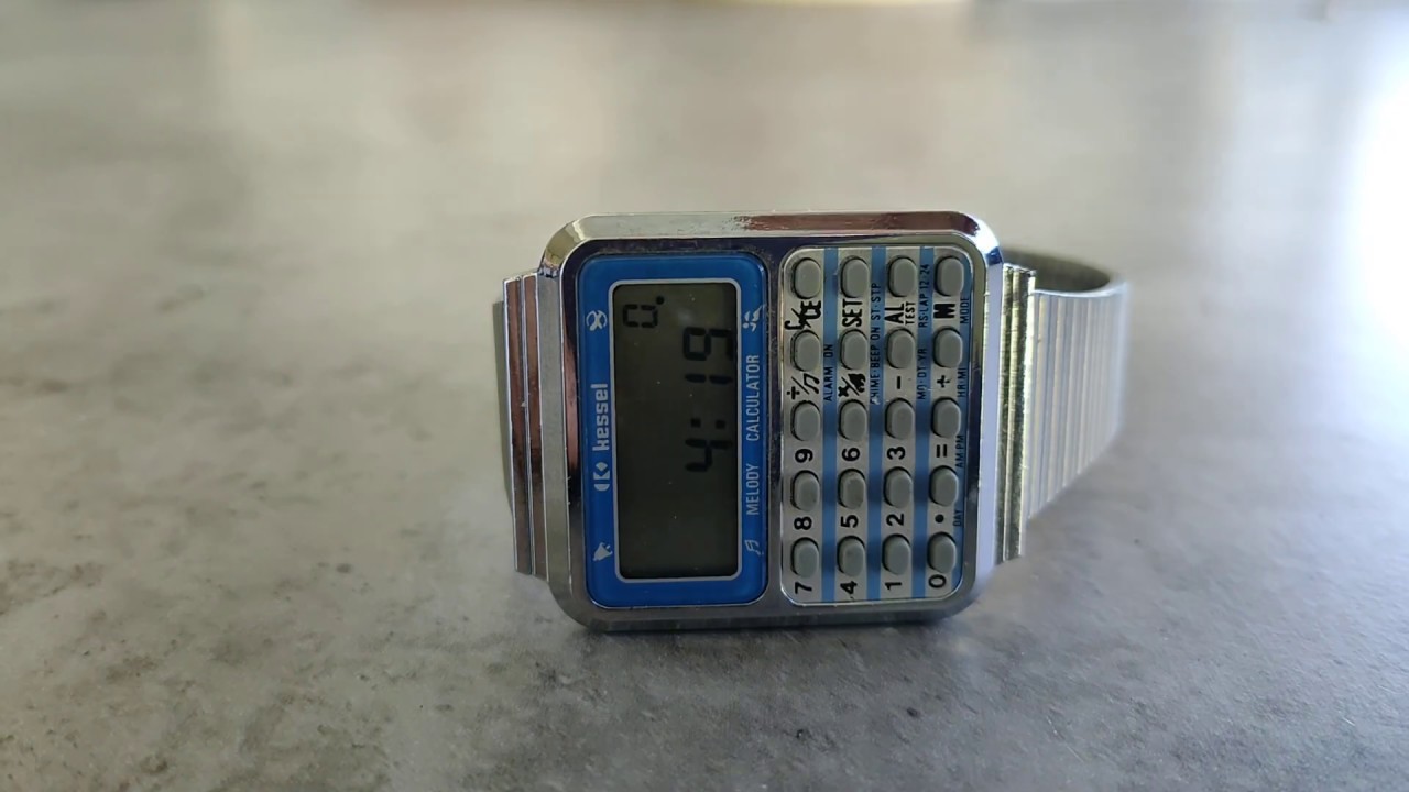 rare vintage Kessel Melody Calculator LCD digital wrist watch - YouTube