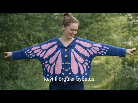 Yetişkin  Kelebek Hırka/ Sağ Kısım Part 2/ Butterfly Cardian