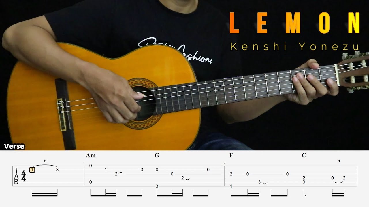 Lemon - Kenshi Yonezu - Fingerstyle Guitar Tutorial + TAB & Lyrics ...