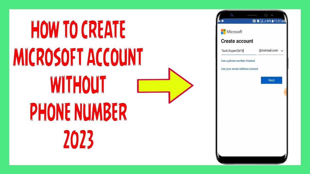How To Create A Microsoft Account From Android Or iOS 2023 - YouTube