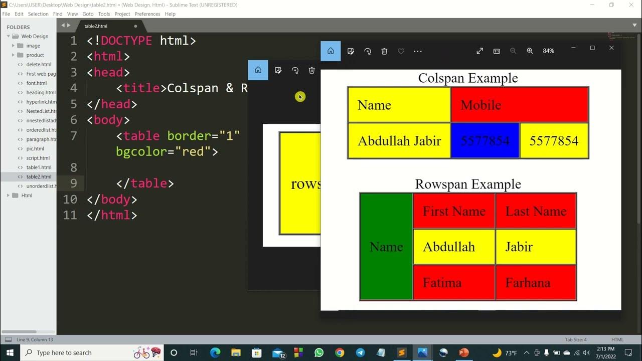 18 Rowspan Attribute And Html Colspan Attribute Html Tables 4 Hsc Ict Chapter 4 Gazi
