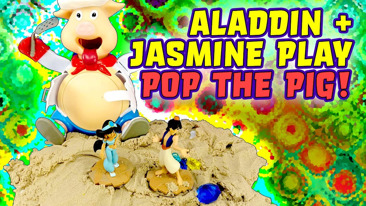 Disney Aladdin and Jasmine Play the Pop the Pig Game Against Jafar ...
