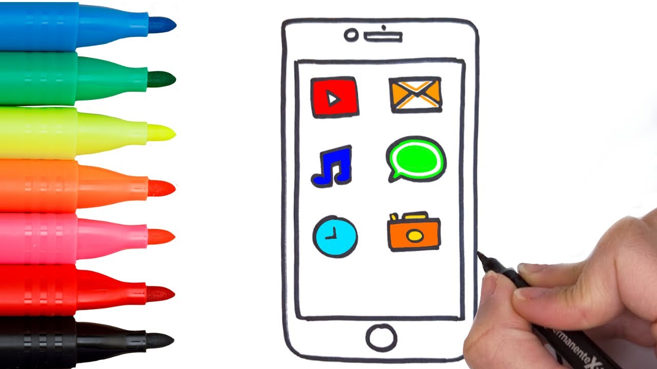 📱🌈 How to DRAW a Playful SMARTPHONE | Fun Art Tutorial for Kids! - YouTube