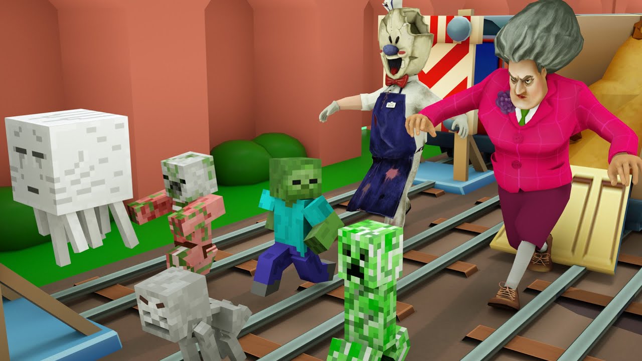 Monster School - Minecraft Subway Surfers with Scary teacher and Ice ...
