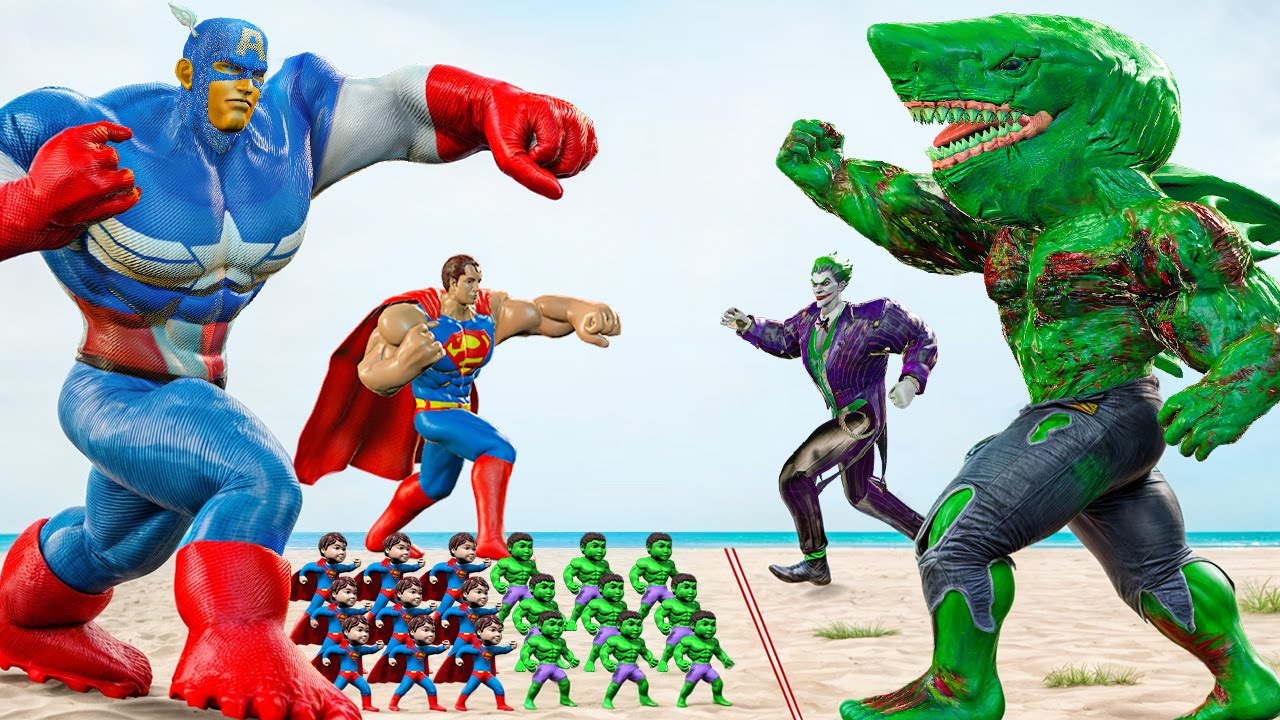 Recuse Team SUPERMAN Vs SHARK HULK, JOKER: Who Is The King Of Super ...