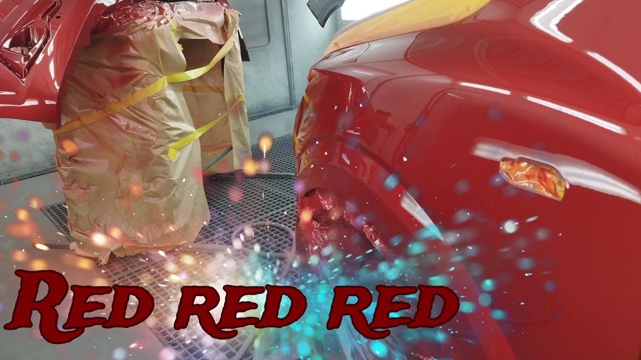 Red pearl Car Painting Glasurit base Iwata WS400 Clear R-M - YouTube