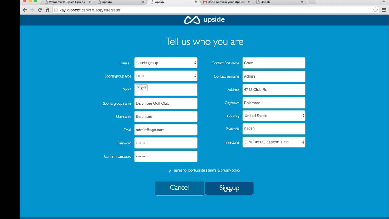 SportUpside how to set up a sports group - YouTube