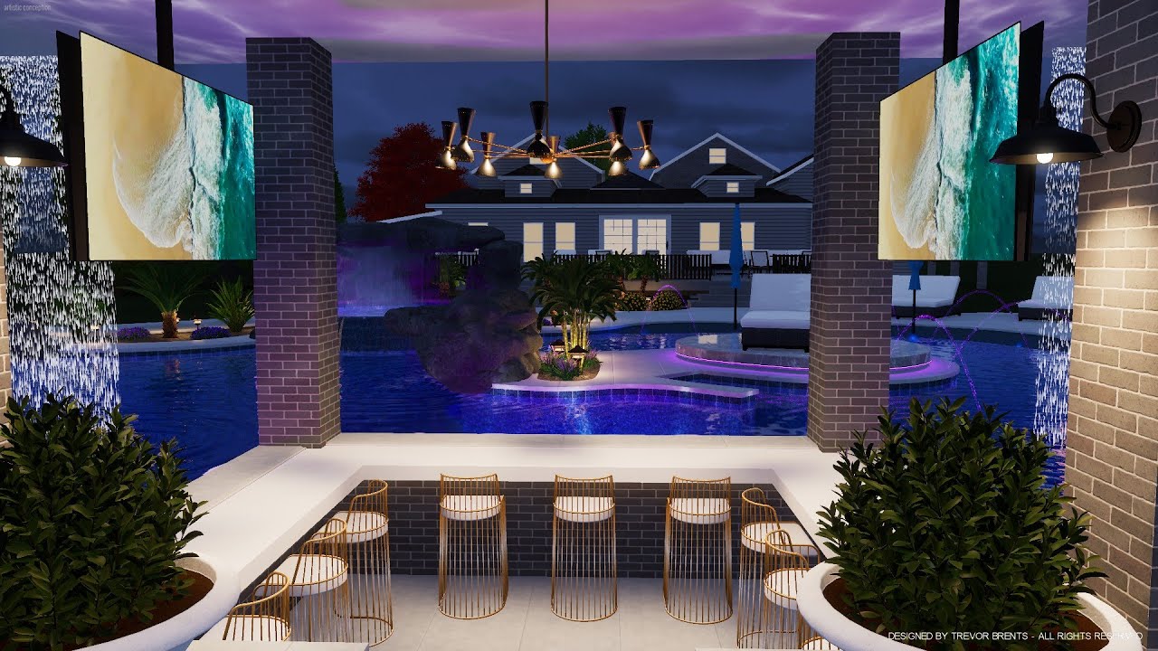 Grotto Island Colonnade Paradise Pool and Spa by Trevor Brents - YouTube