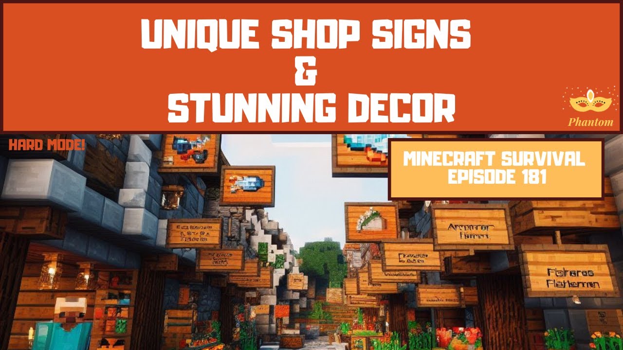Unique Shop Signs & Stunning Decor | Minecraft Village Transformation ...