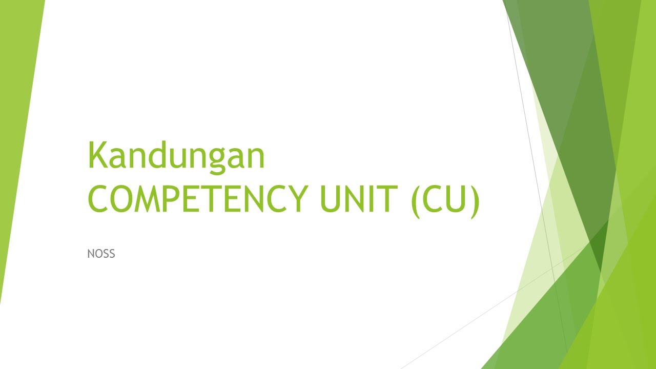 Kandungan CURRICULUM of COMPETENCY UNIT (CoCU) - YouTube