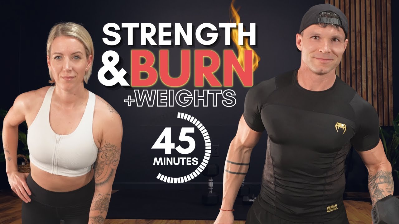 45 MIN FULL BODY INTENSE WORKOUT with WEIGHTS | Dumbbell Strength ...