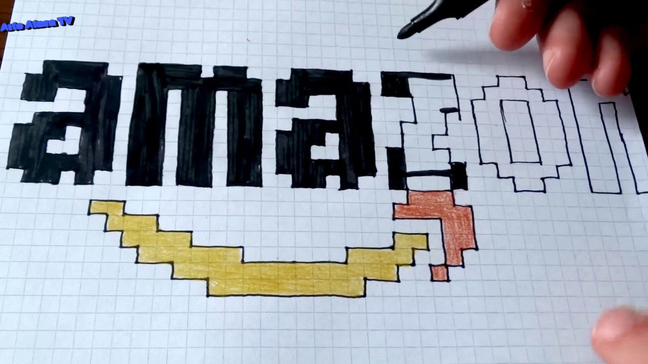 amazon logo Pixel ART - YouTube