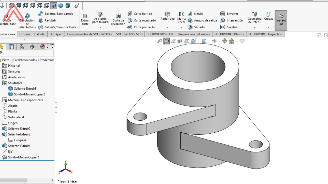 Tutorial de SOLIDWORKS para principiantes - Ejercicio # 7 - YouTube