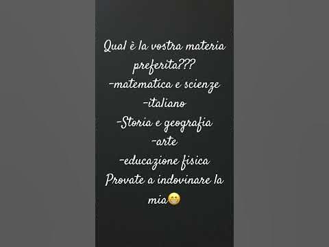 Qual è la vostra materia preferita??? - YouTube