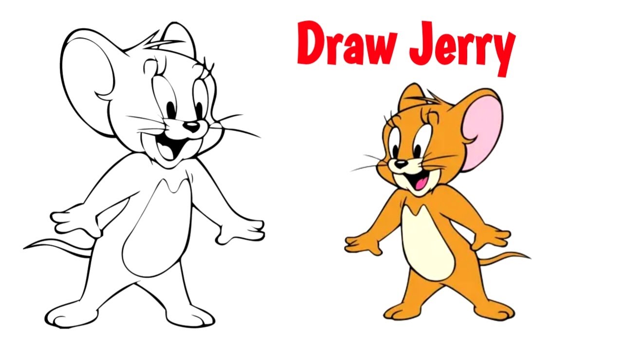 Draw Jerry from the cartoon Tom and Jerry, drawing school, cartoon Tom ...