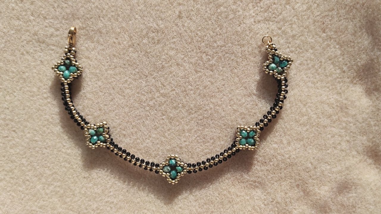 How to make designer style Clover Bracelet 🍀 | Bead weaving tutorial - YouTube