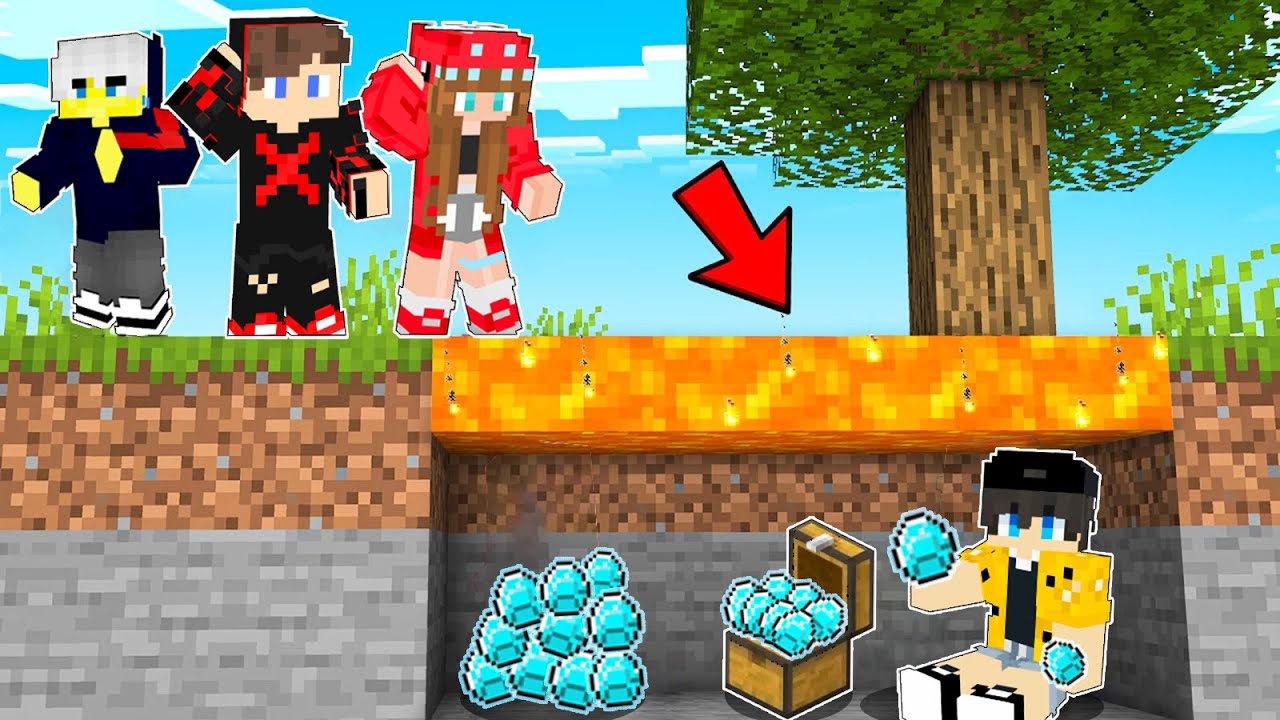 I Cheated My Friends Using FAKE LAVA in Minecraft! - YouTube