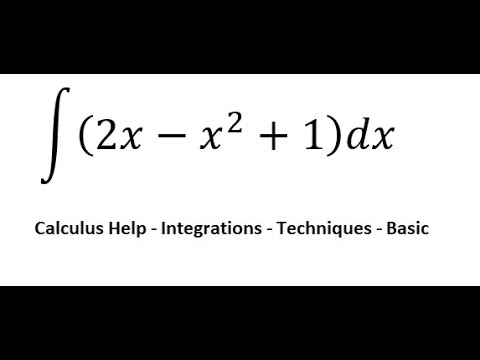 Calculus Help: Integral ∫ (2x-x^2+1)dx - Basic - Techniques - YouTube
