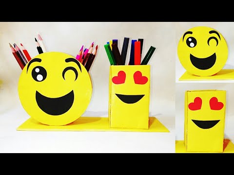 Emoji pen stand | Emoji DIY | Paper Decoratif Pen Holder - DIy | Best Out of Waste| DIY Emoji