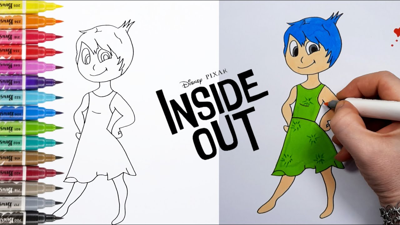 Drawing and Coloring Joy from Inside Out Cute | Easy Step By Step ...