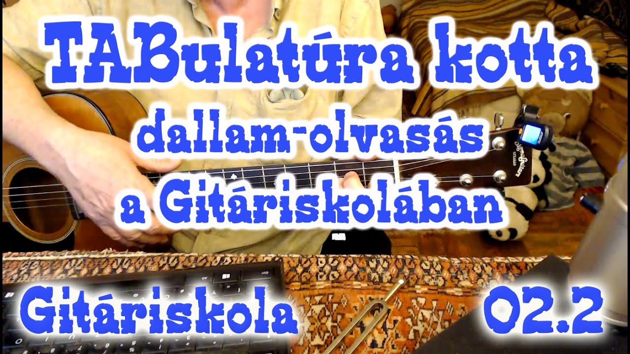 Gitáriskola 02.2 - A TABulatúra kotta (Gitisk. 15. old.) - YouTube