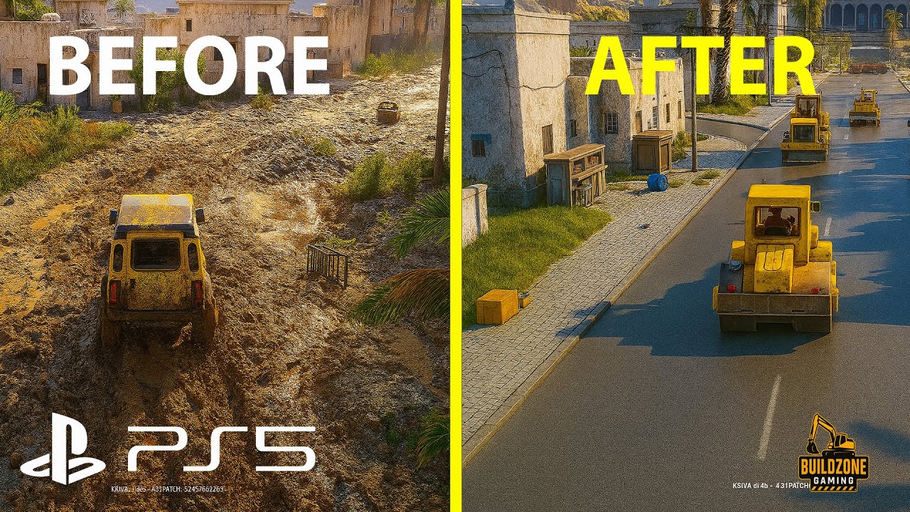 (PS5 Pro) Building An Asphalt Road For Heavy Machinery To Pass Through ...