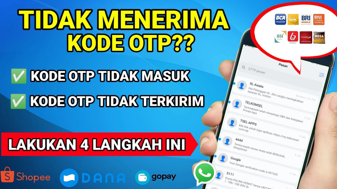 CARA MENGATASI KODE OTP TIDAK MASUK SMS | Kode OTP Tidak Masuk Sms | OTP Gopay Dana JKN OVO Dll ...