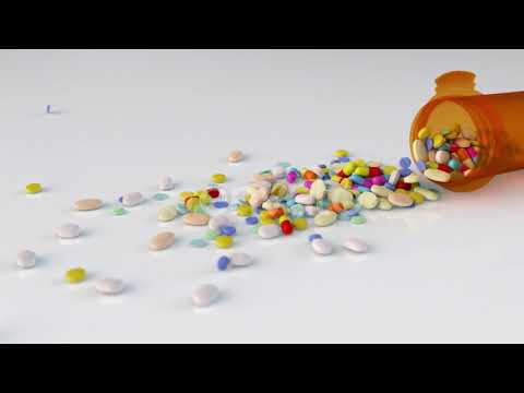 Different Medication Drug Pills Spilling Out of Pill Bottle | Motion ...