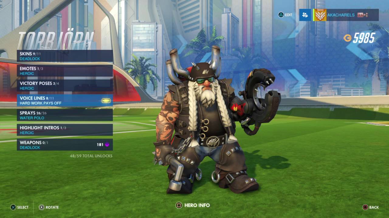 Overwatch: Torbjorn Deadlock Skin All Emotes, Poses, Intros and Weapons ...