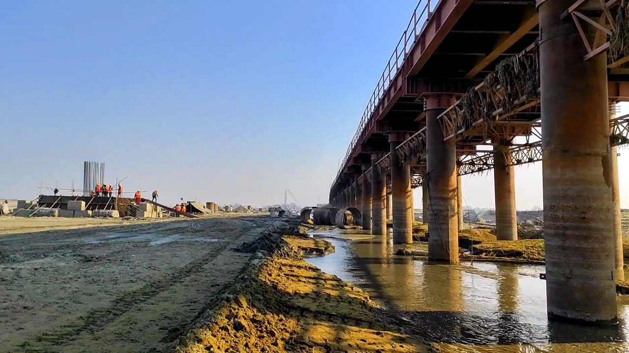 Dhubri To Phulbari Bridge New Updates #construction #bridge - YouTube
