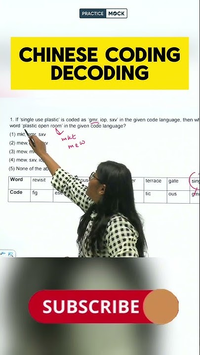Chinese Coding Decoding Part 1 #practicemockbanking #coding #decoding #codingdecoding - YouTube