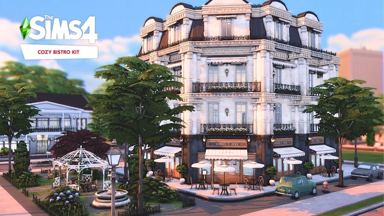 Romantic French Restaurant: Cozy Bistro Kit || The Sims 4 Speed Build ...