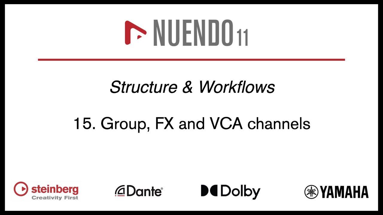 15. Nuendo 11 Group, FX and VCA Channels - YouTube