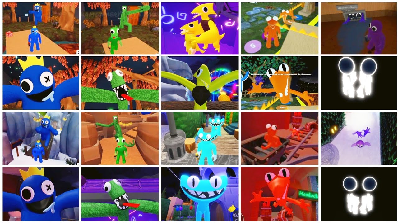 Rainbow Friends Chapter 1 Vs Rainbow Friends Chapter 2 All Bosses ...